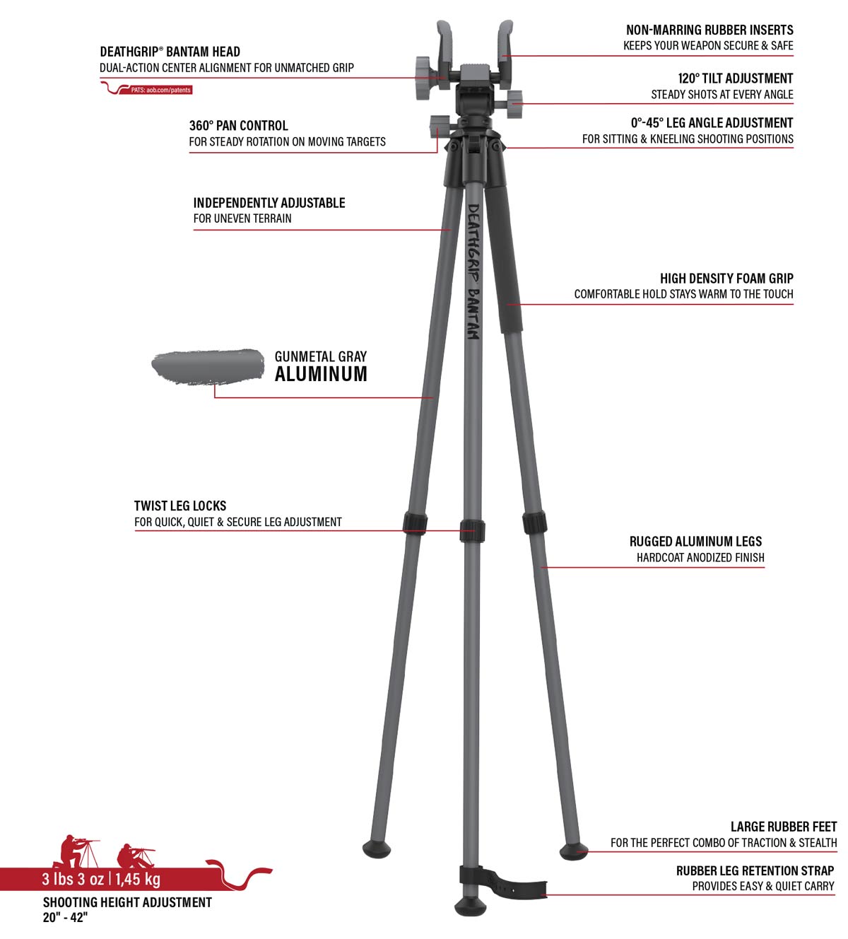 BOG DeathGrip Bantam Aluminum Shooting Tripod » Tenda Canada